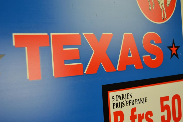 Double Sided Texas Cigarettes Sign, 1980s For Sale at 1stDibs