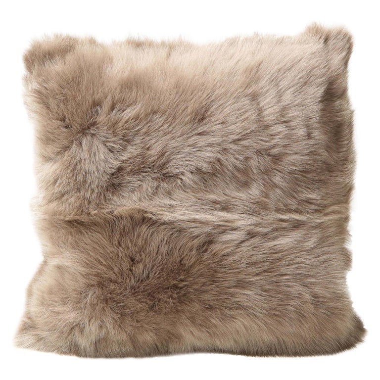 Double Sided Toscana Shearing Pillow in Taupe Color at 1stDibs