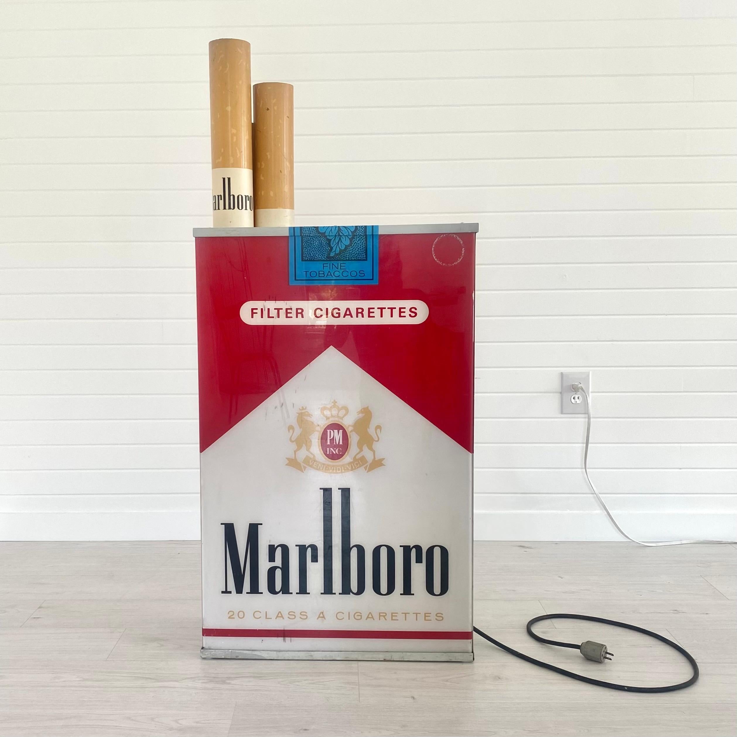 Double Sided Vintage Marlboro Light Up Cigarette Pack, 1990s USA For ...