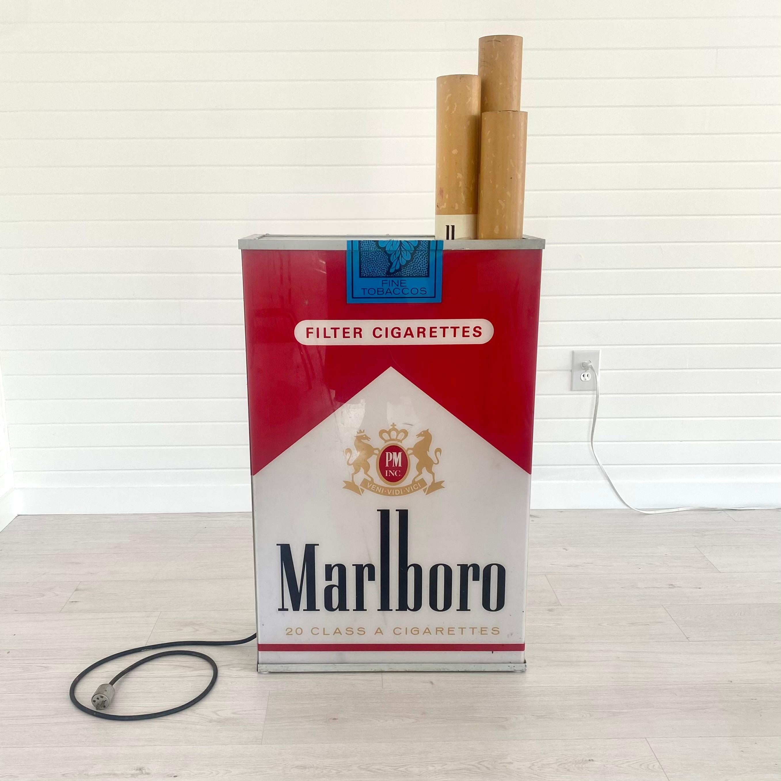 Double Sided Vintage Marlboro Light Up Cigarette Pack, 1990s USA For ...