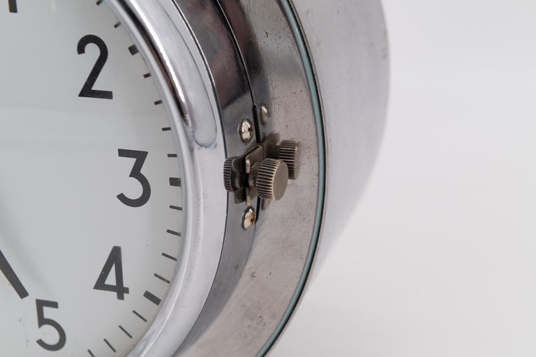 Double Sided Wall Clock in Steel and Chrome, Citizen at 1stDibs