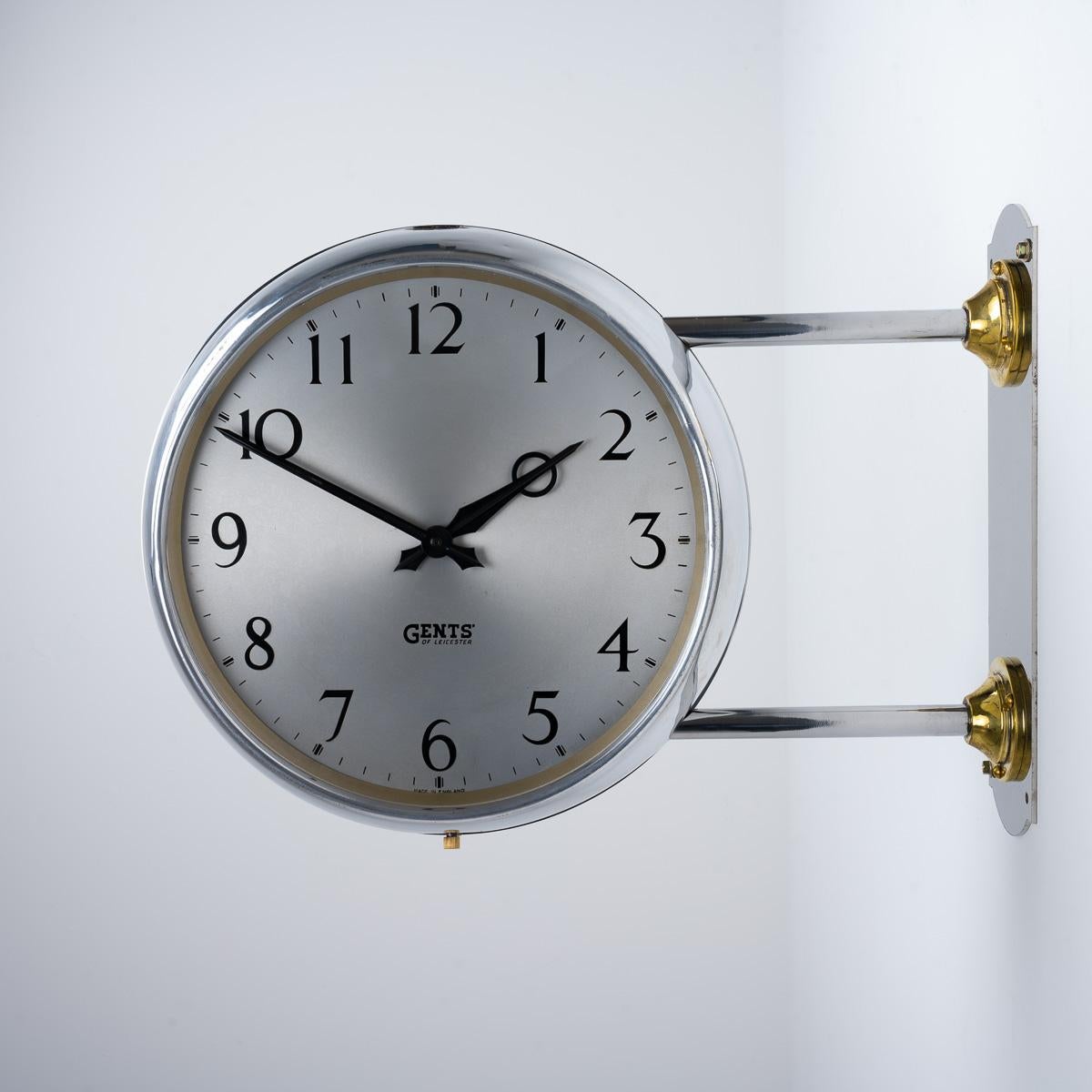 Double Sided Wall Mounted Railway Clock by Gents of Leicester For Sale ...