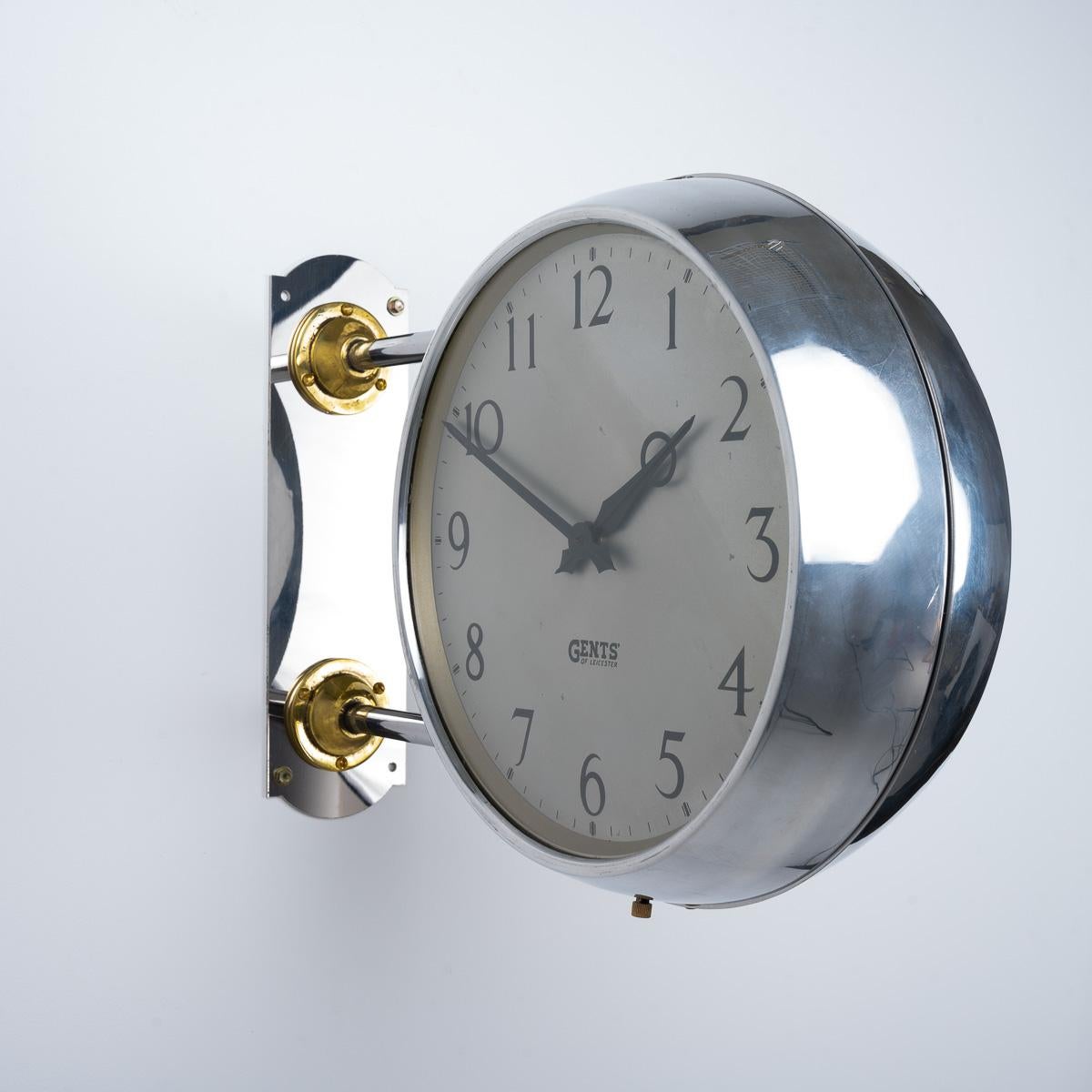 Double Sided Wall Mounted Railway Clock by Gents of Leicester For Sale ...