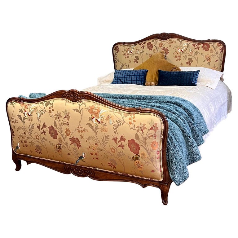 Double, Antique French Upholstered Bed For Sale at 1stDibs