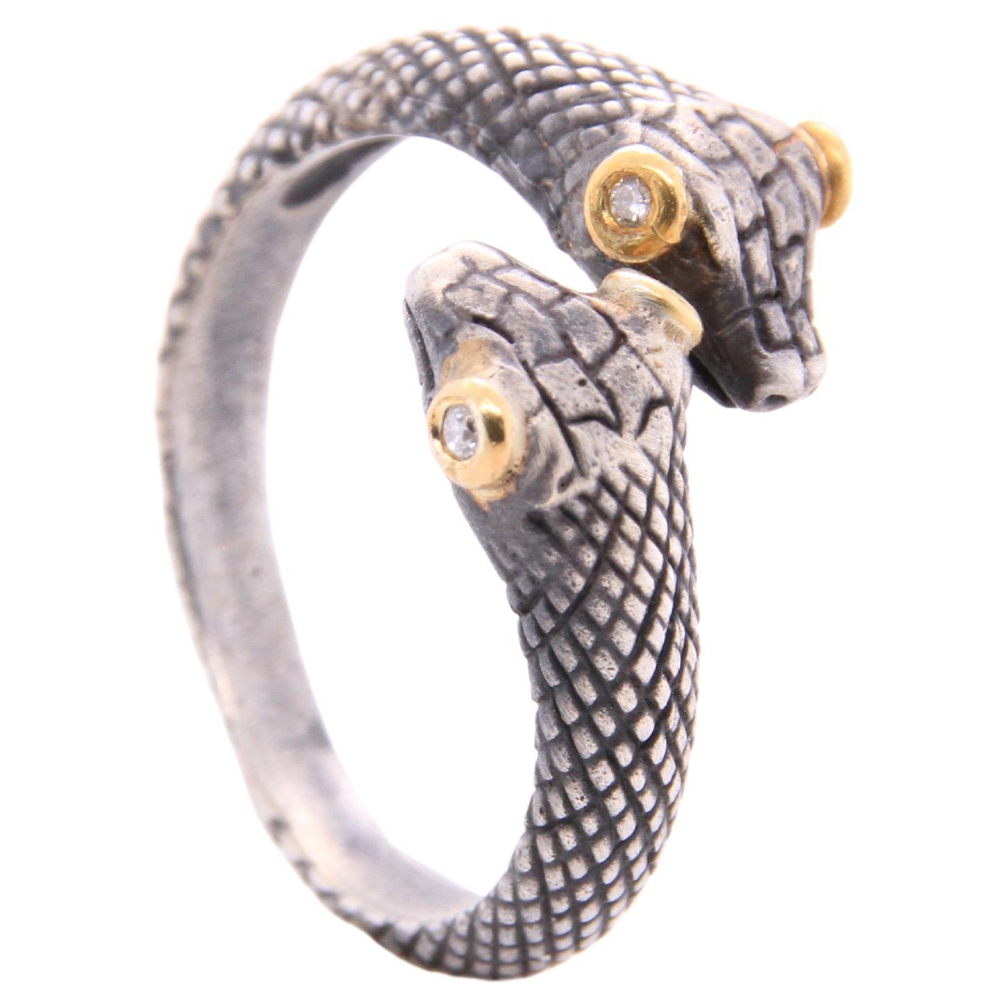 Superb Gold Serpent / Snake Antique Brooch at 1stDibs