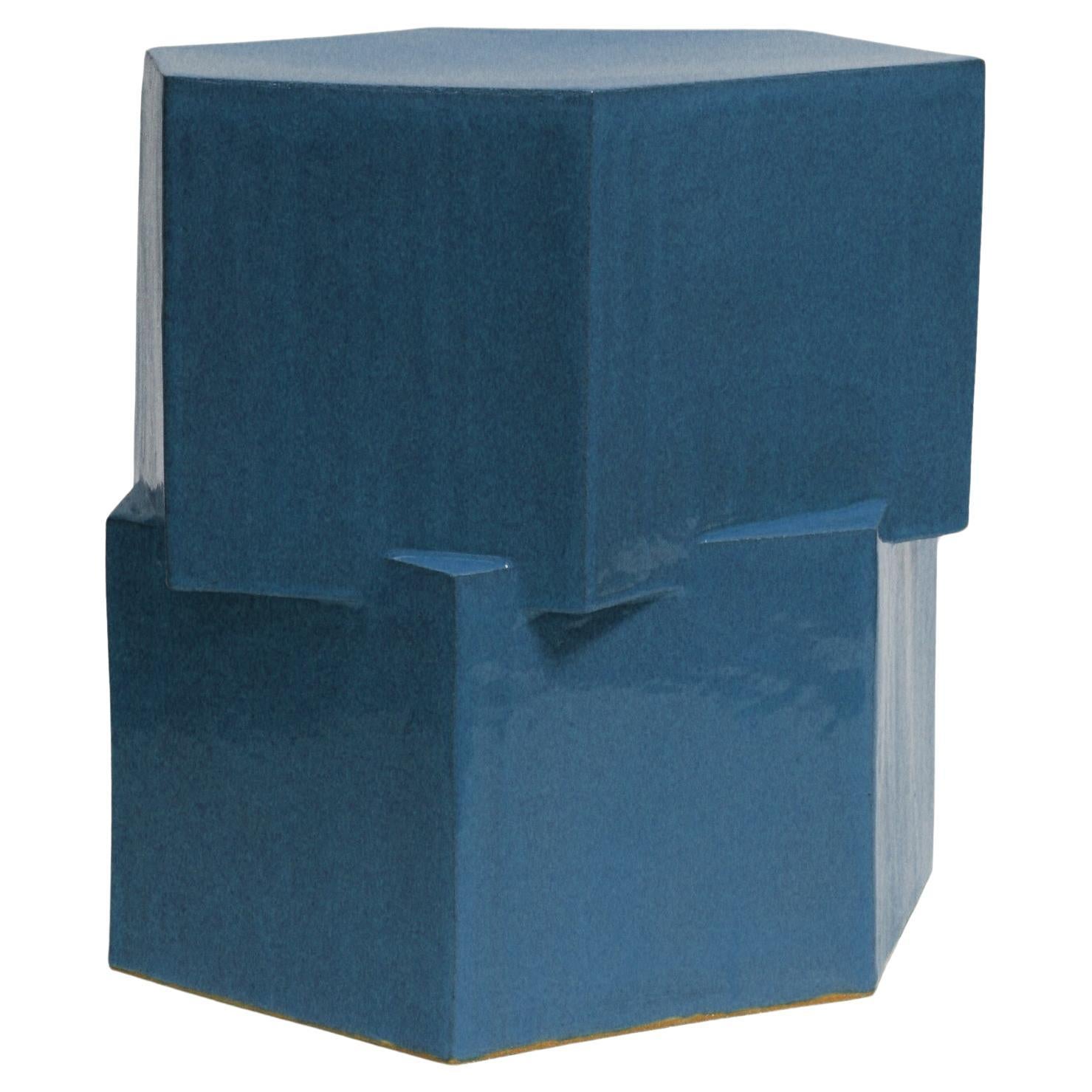 3-Tier Ceramic Hex Side Table by BZippy and Co. For Sale at 1stDibs