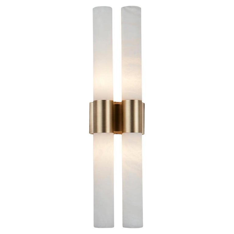 Double Tube Alabaster Wall Lamp For Sale at 1stDibs