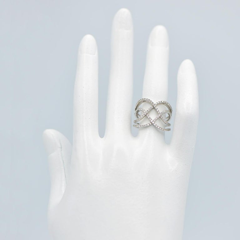 Double Wave Crossover Ring For Sale at 1stDibs
