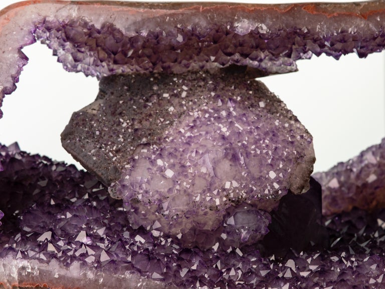 Double Windowed Amethyst Geode with Agatised Borders and Rare Calcite ...