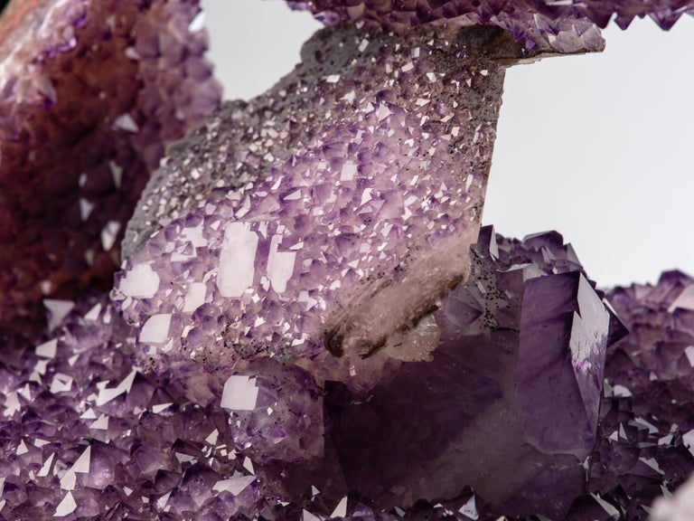 Double Windowed Amethyst Geode with Agatised Borders and Rare Calcite ...