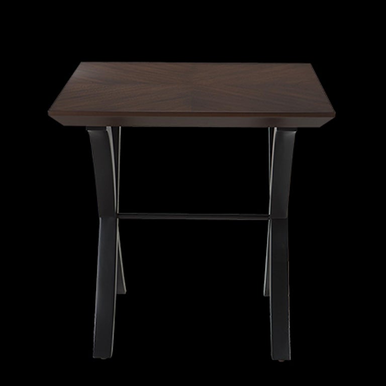 Double X Side Table with Mahogany Top For Sale at 1stDibs