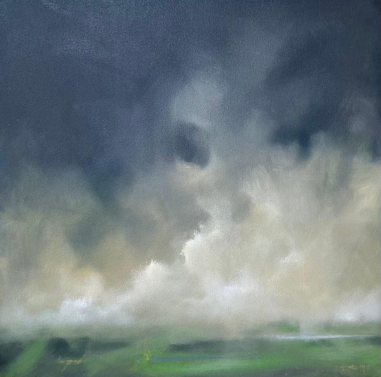 Doug Foltz - And Still They Rose by Doug Foltz, Framed Square Oil on ...