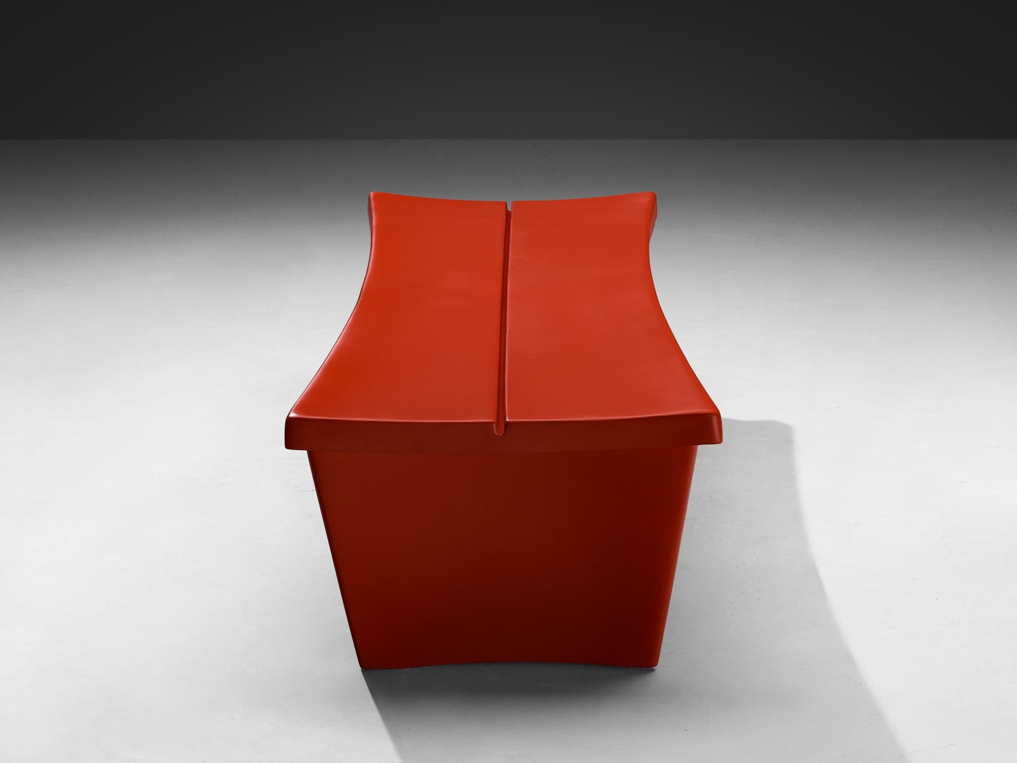 Douglas Deeds for Architectural Red Fiberglass Bench For Sale at 1stDibs