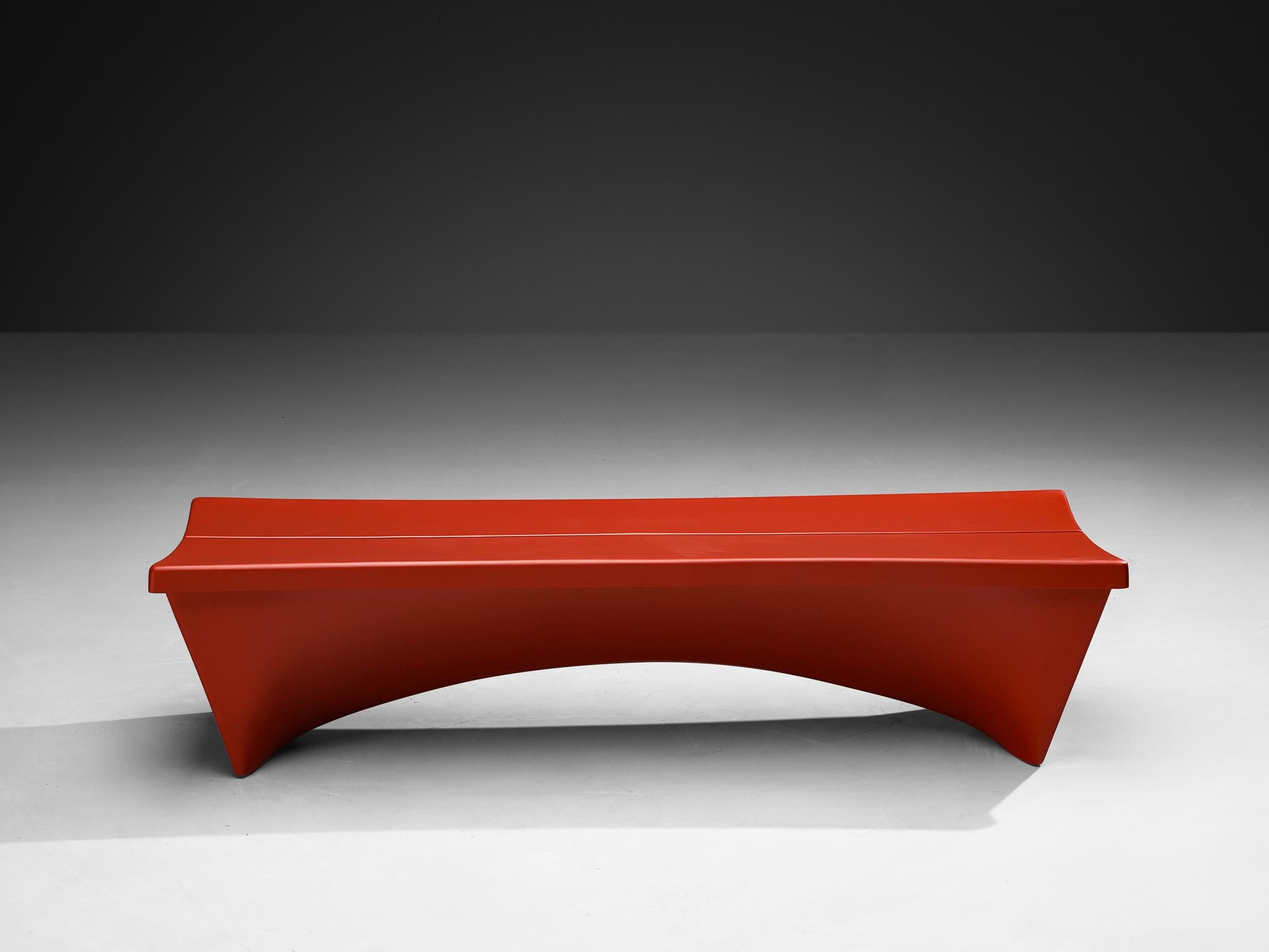 Douglas Deeds for Architectural Red Fiberglass Bench For Sale at 1stDibs