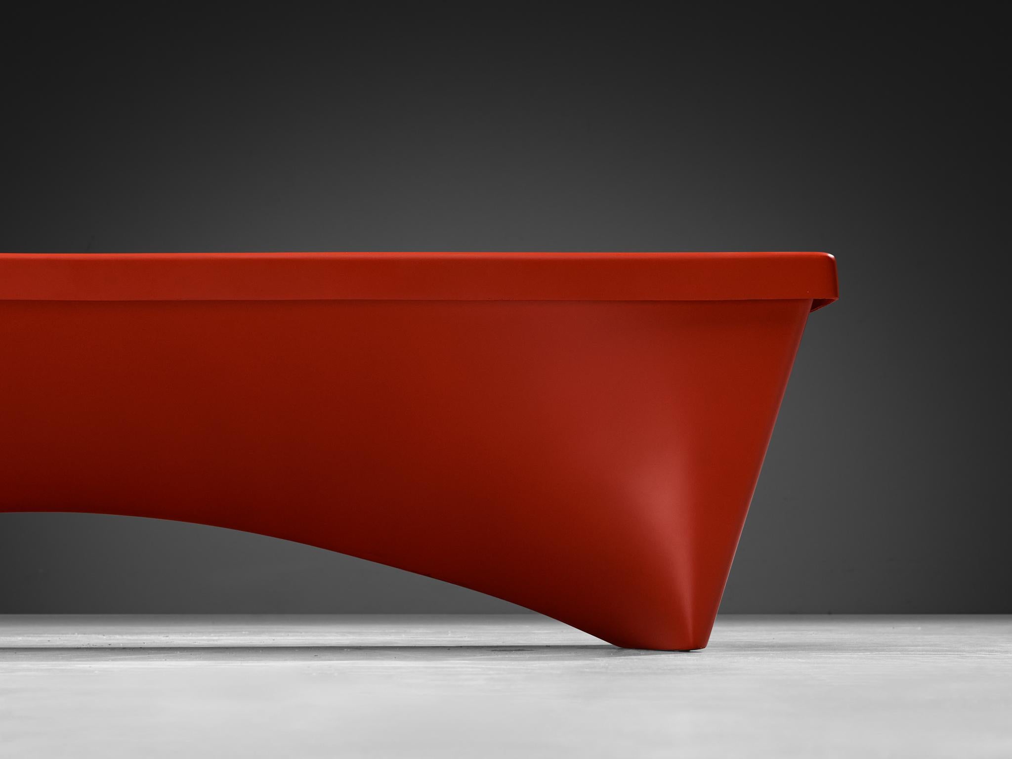 Douglas Deeds for Architectural Red Fiberglass Bench For Sale at 1stDibs