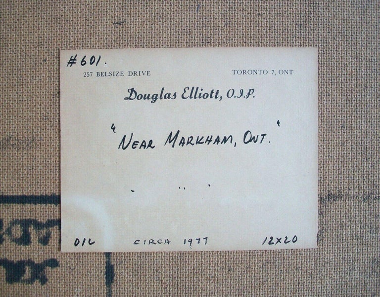 Douglas Elliott, 'Near Markham, Ont.', Framed Oil Painting, Canada, C.1977 For Sale at 1stDibs