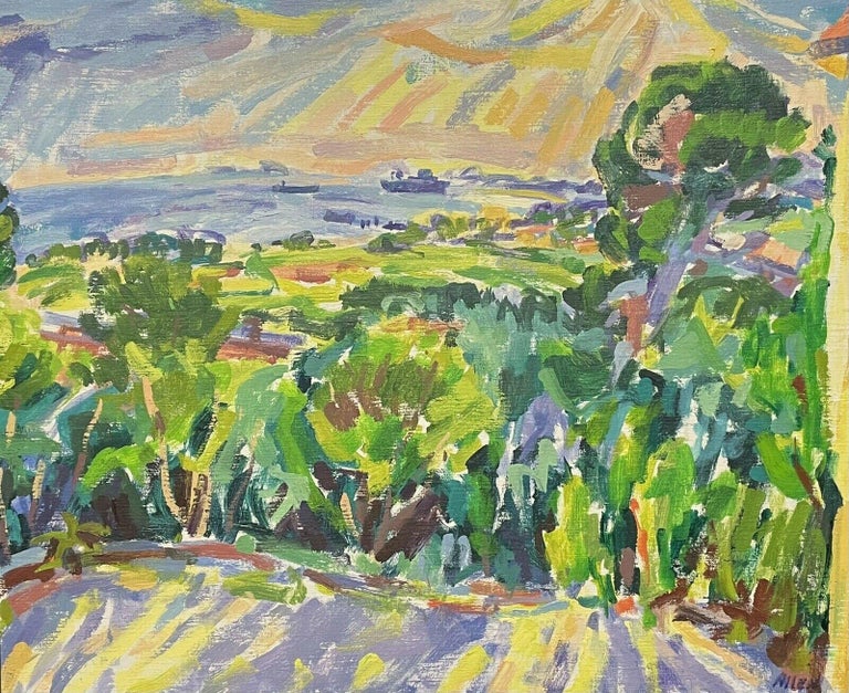 Douglas Stuart Allen - Large Impressionist Oil Painting - Vibrant Green ...