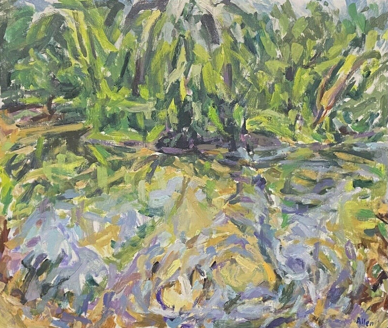 Douglas Stuart Allen - Large Impressionist Signed Oil Painting The Pond ...