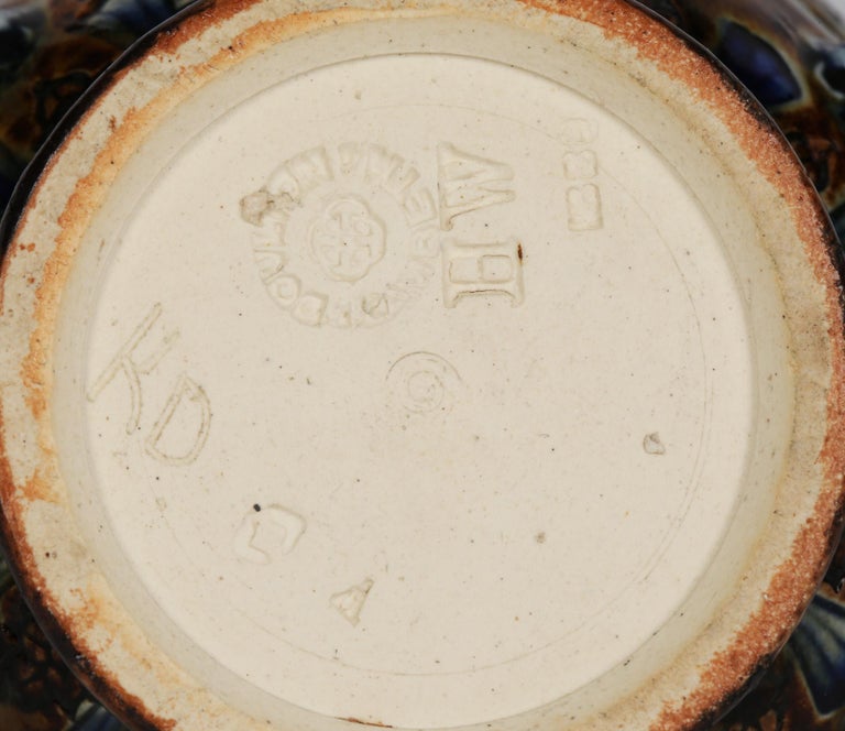 Doulton Lambeth Art Pottery Leaf Pattern Jug by Kate M Davis Dated 1880 ...