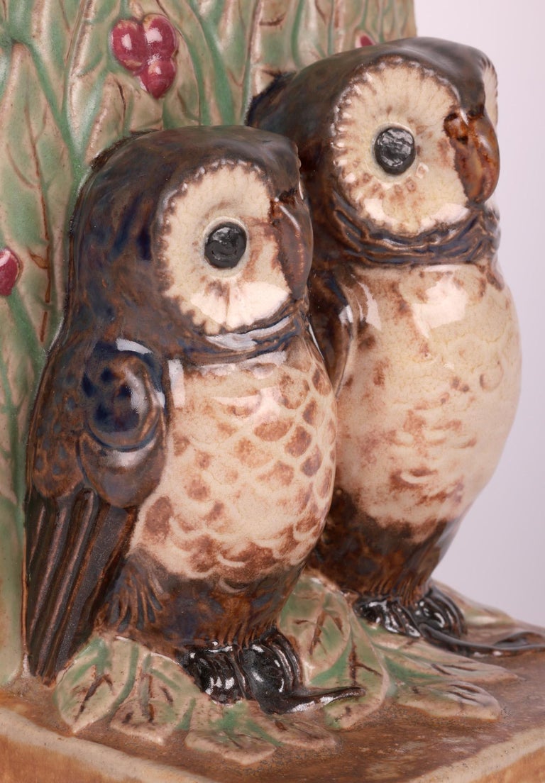 Doulton Lambeth Pair Owl Art Deco Pottery Bookends For Sale at 1stDibs