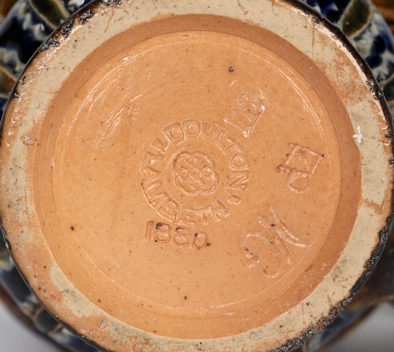 Doulton Lambeth Silver Plate Mounted Mustard Pot by Emily Partington ...