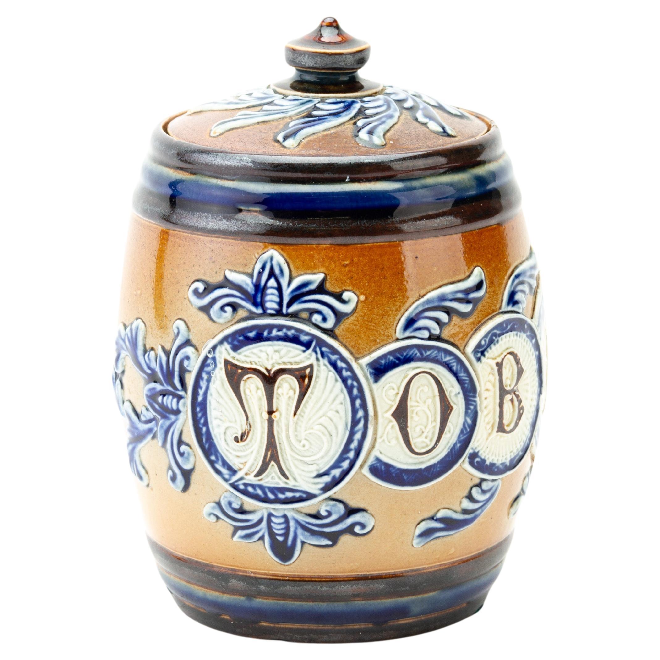 Doulton Lambeth Stoneware Tobacco Jar 19th Century For Sale at 1stDibs