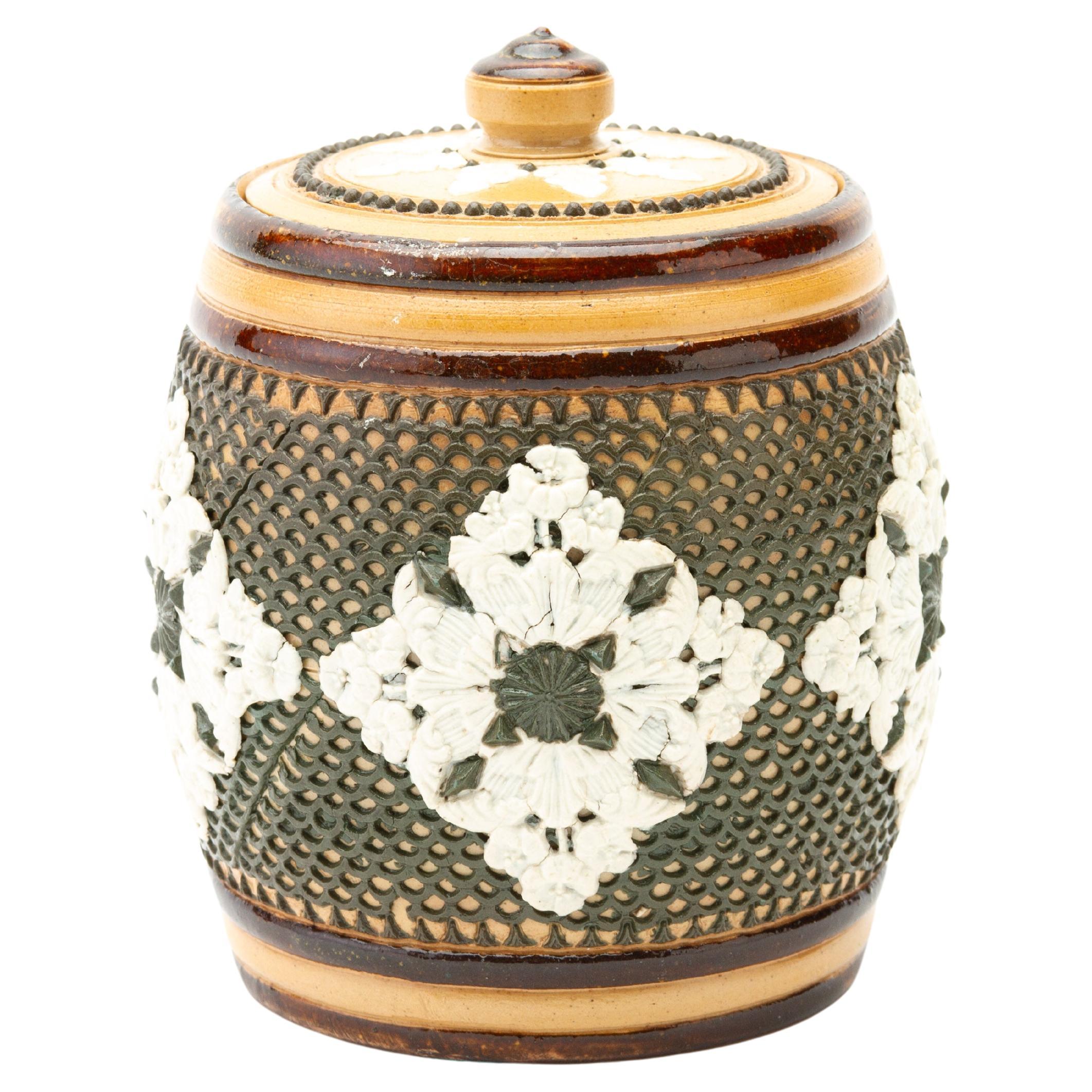 Doulton Lambeth Stoneware Tobacco Jar 19th Century For Sale at 1stDibs