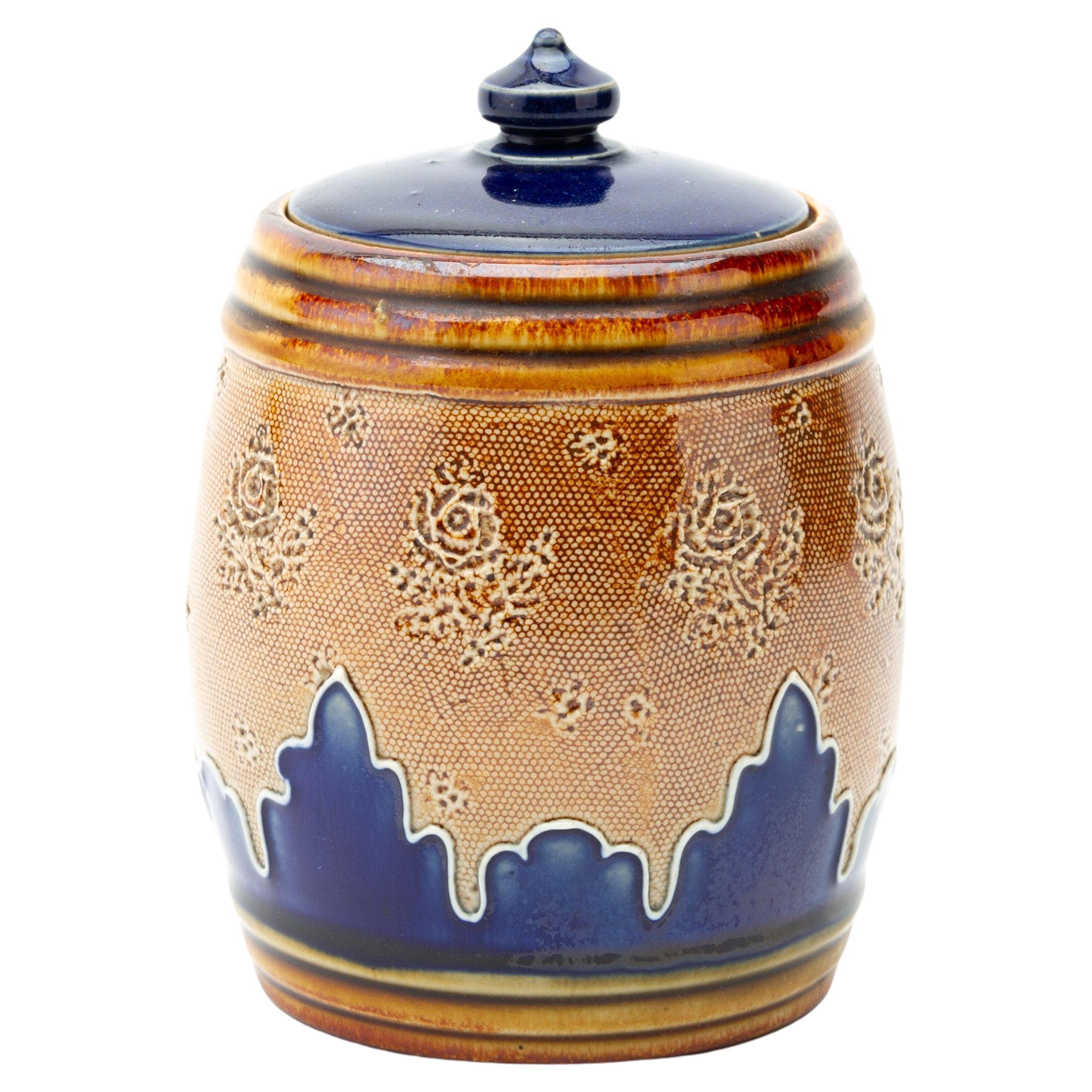 Doulton Lambeth Stoneware Tobacco Jar 19th Century For Sale at 1stDibs