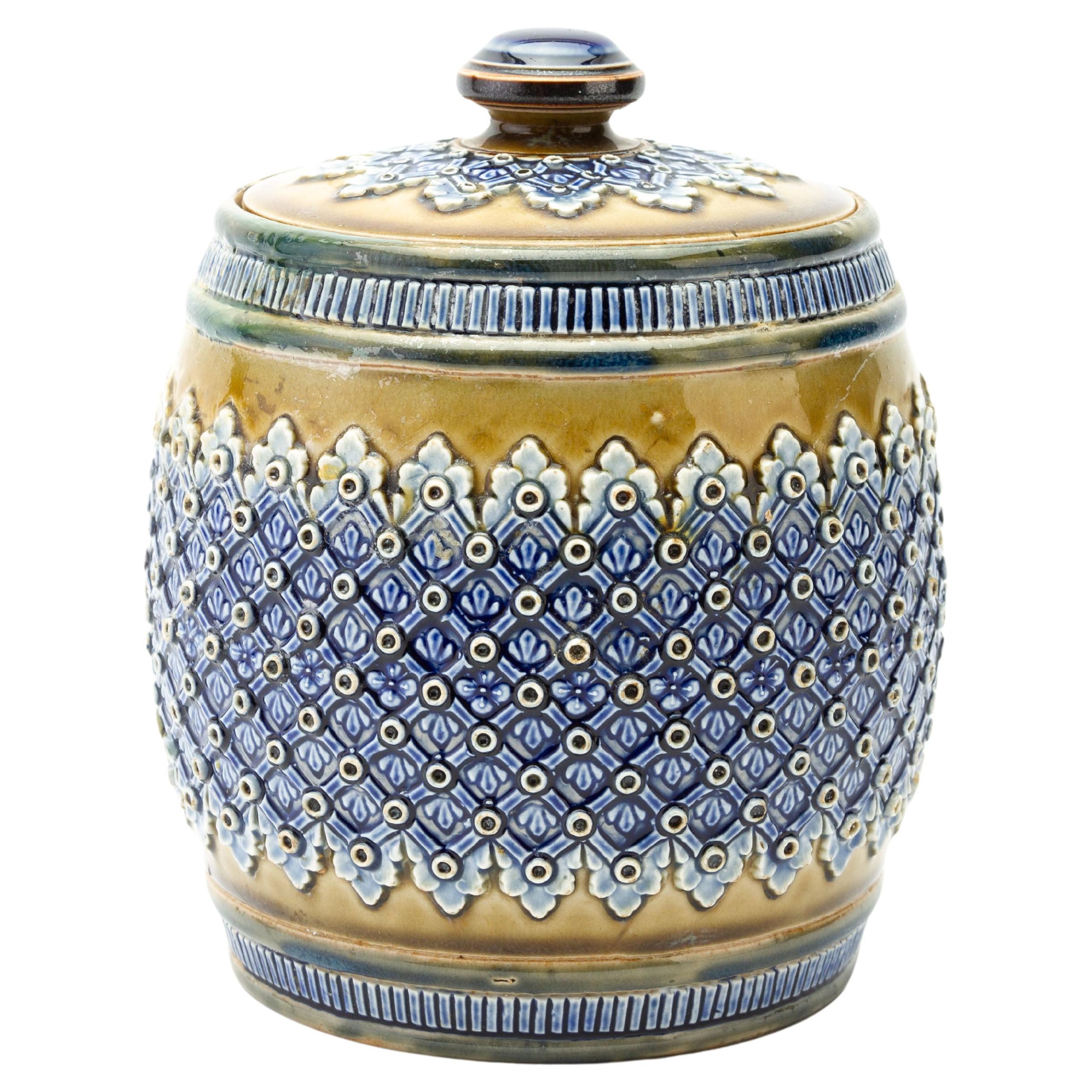 Doulton Lambeth Stoneware Tobacco Jar 19th Century For Sale at 1stDibs