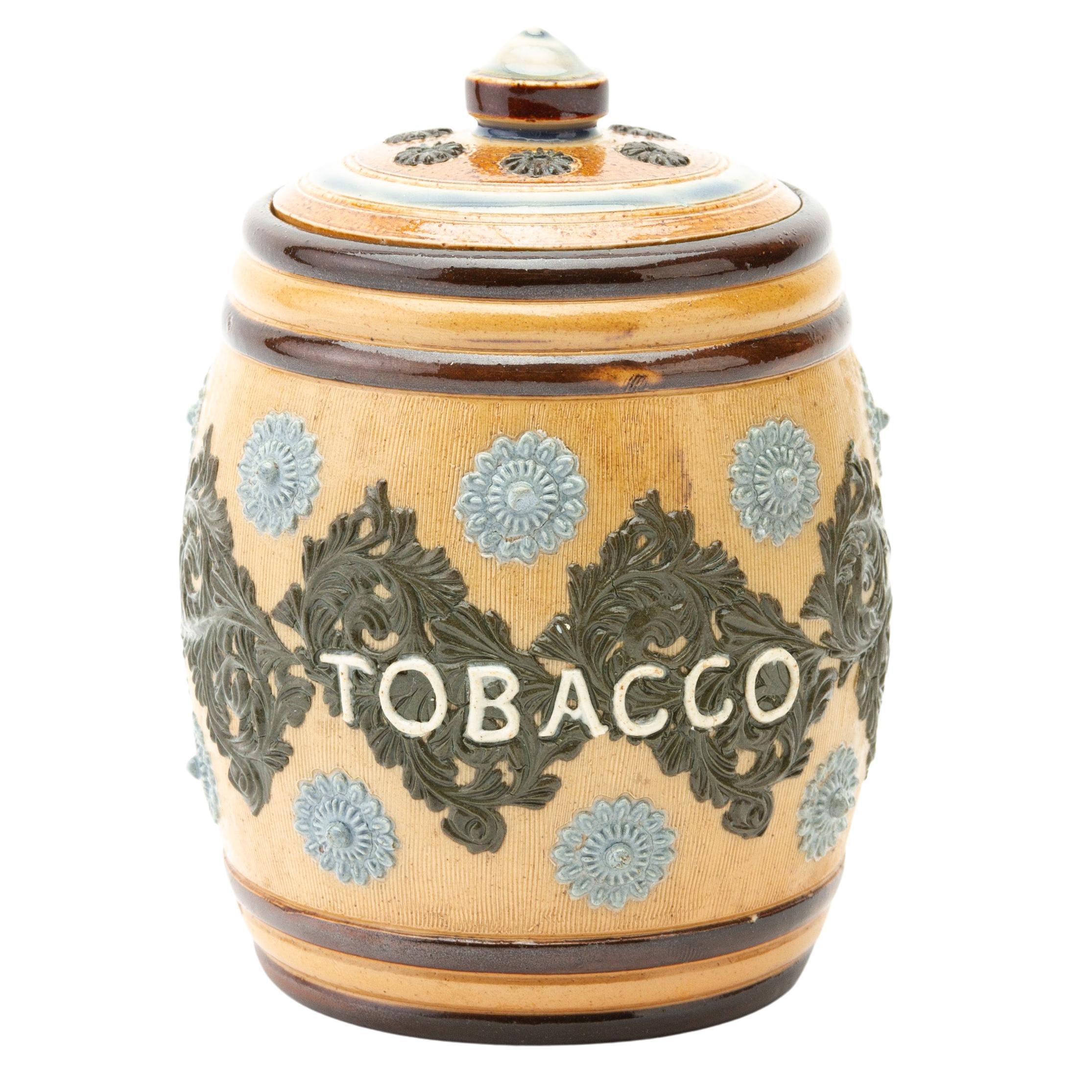 Doulton Lambeth Stoneware Tobacco Jar 19th Century For Sale at 1stDibs