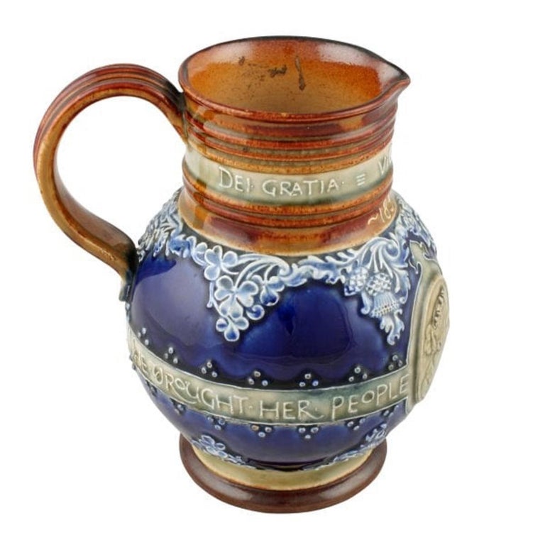Doulton Lambeth Victoria Jubilee Jug, 19th Century For Sale at 1stDibs