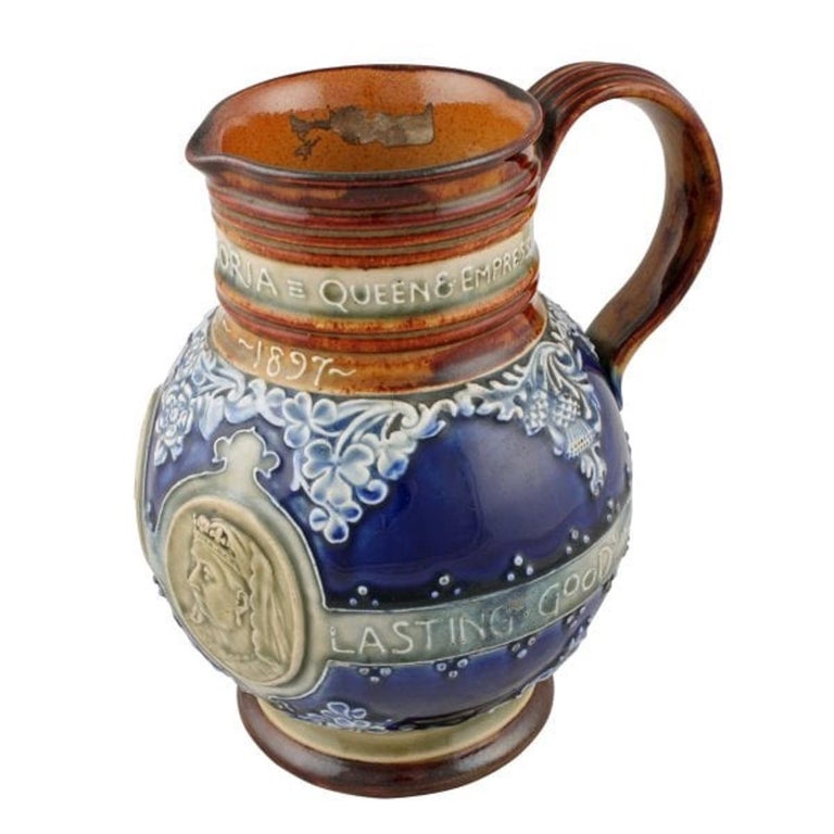 Doulton Lambeth Victoria Jubilee Jug, 19th Century For Sale at 1stDibs