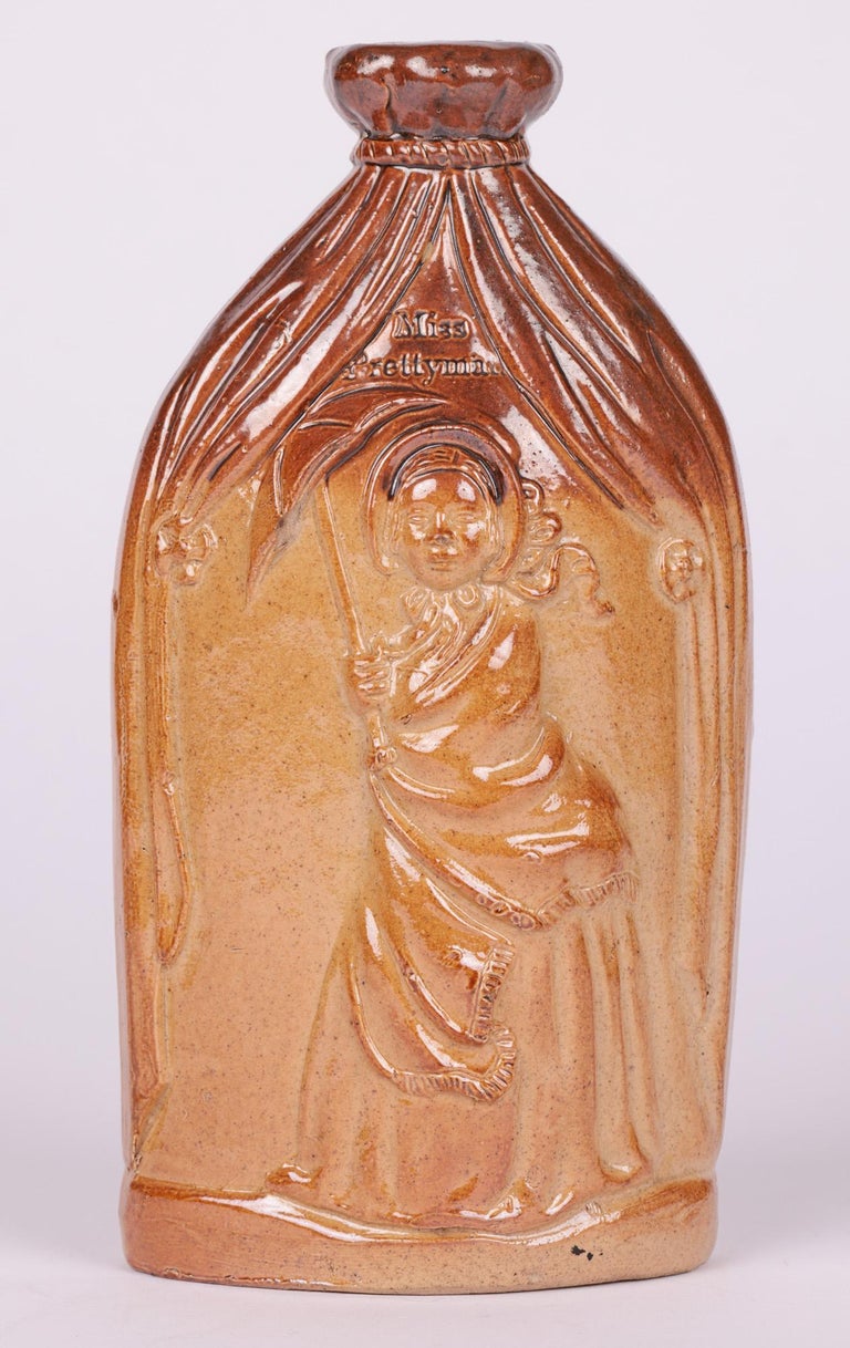 Doulton and Watts Mr and Mrs Caudle Salt Glazed Gin Flask For Sale at ...