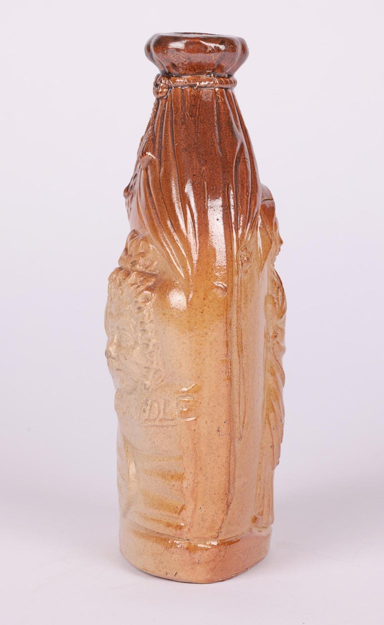 Doulton and Watts Mr and Mrs Caudle Salt Glazed Gin Flask For Sale at ...