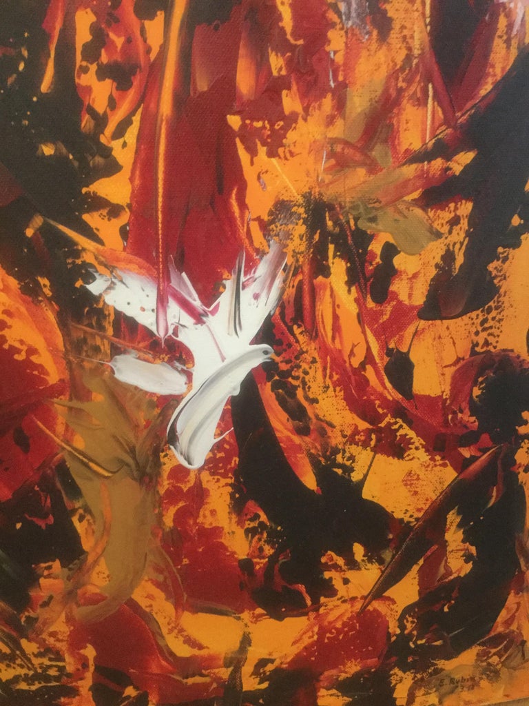 'Doves and Crows' Acryl on Canvas/2013 by Eitan Rubin For Sale at 1stDibs