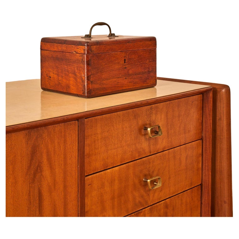 Dovetail Wood Box Lock and Key For Sale at 1stDibs