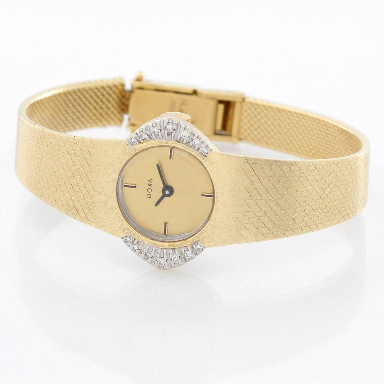 Doxa Yellow Gold Champagne dial Classique Manual Wristwatch at 1stDibs