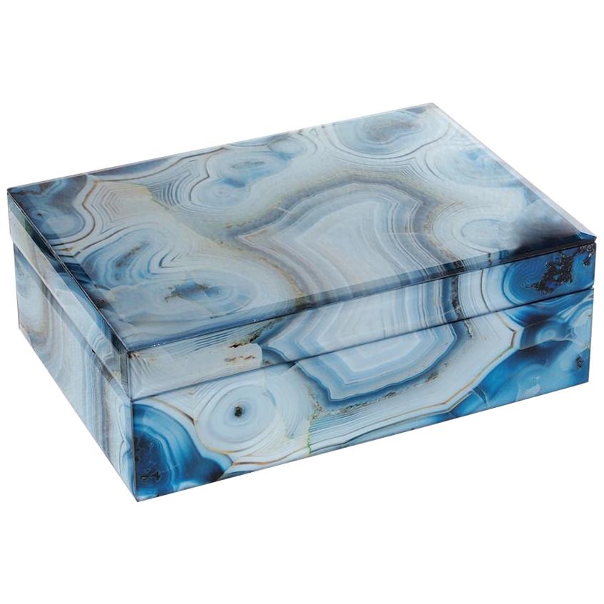 Doyle Large Decorative Box in Blue with Mirror Lid by CuratedKravet For ...