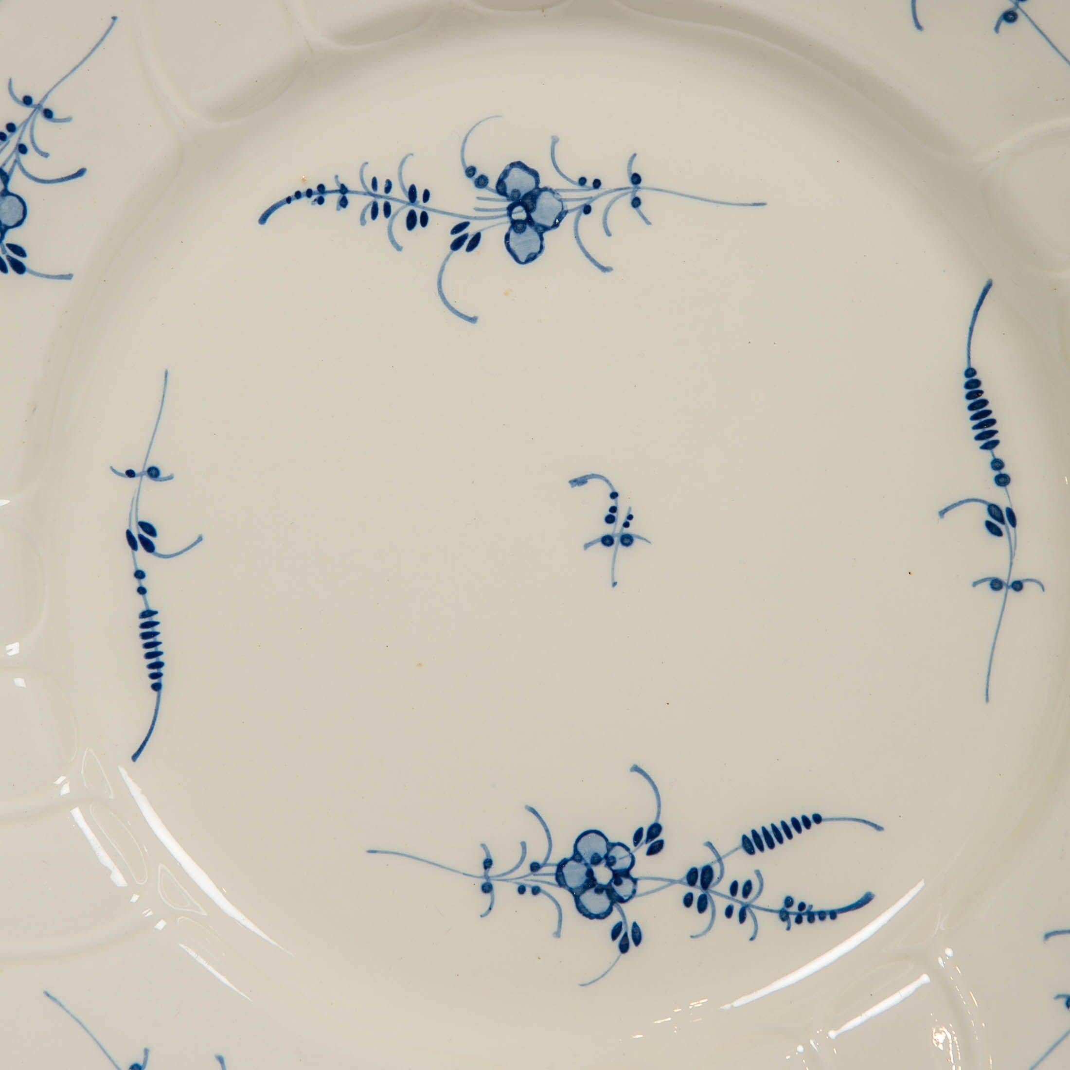 Dozen Blue and White Creamware Dinner Plates Made 20th Century at 1stDibs