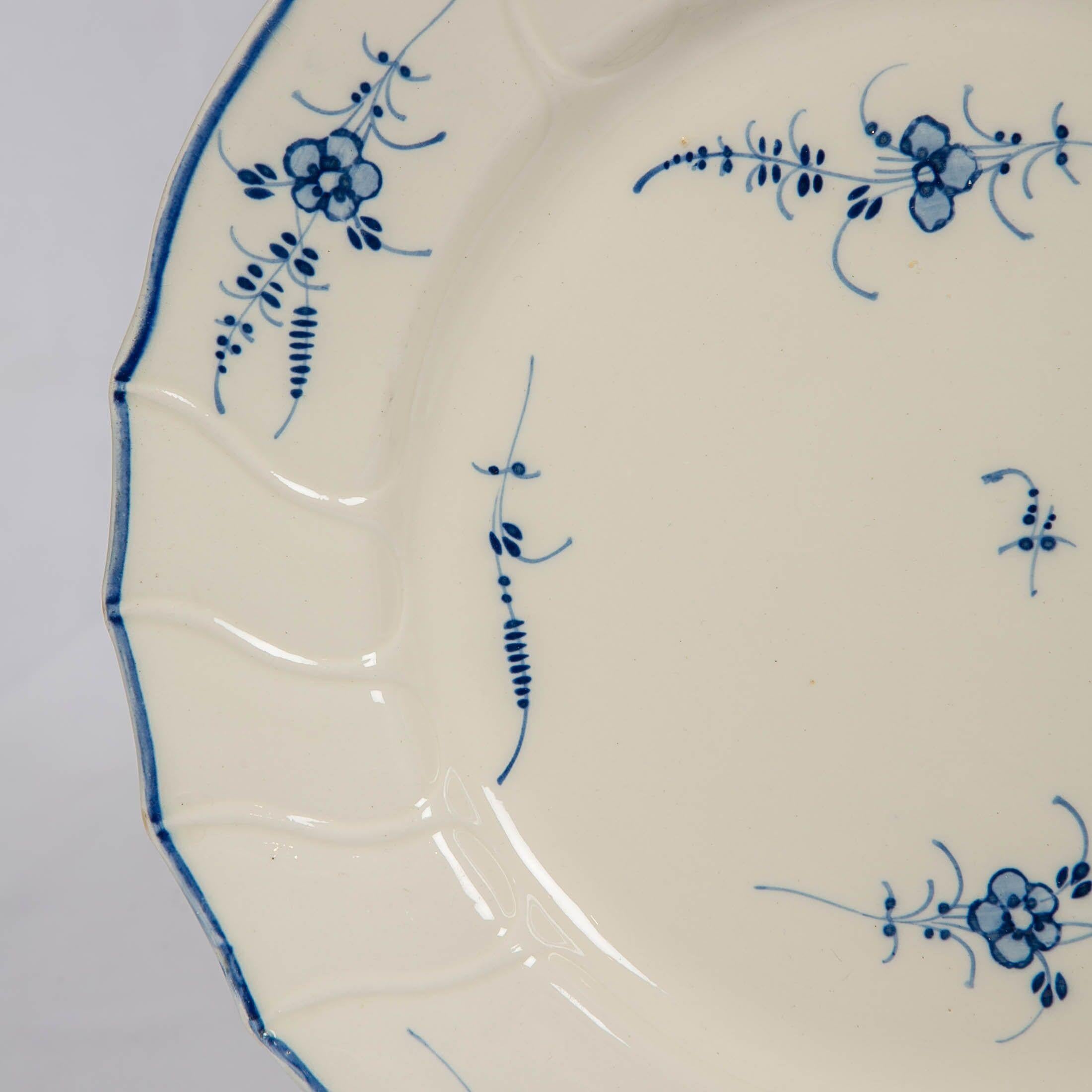 Dozen Blue and White Creamware Dinner Plates Made 20th Century at 1stDibs