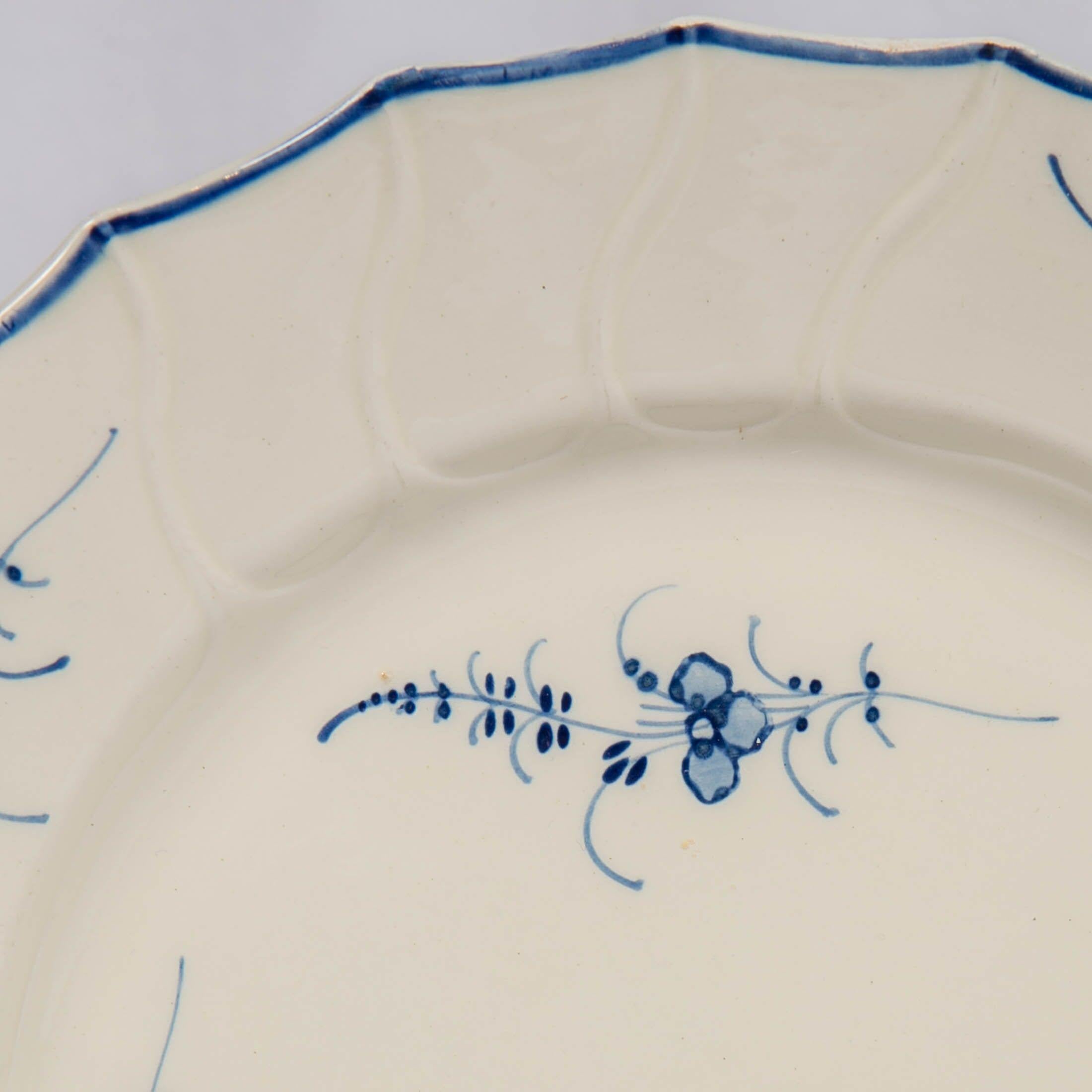 Dozen Blue and White Creamware Dinner Plates Made 20th Century at 1stDibs
