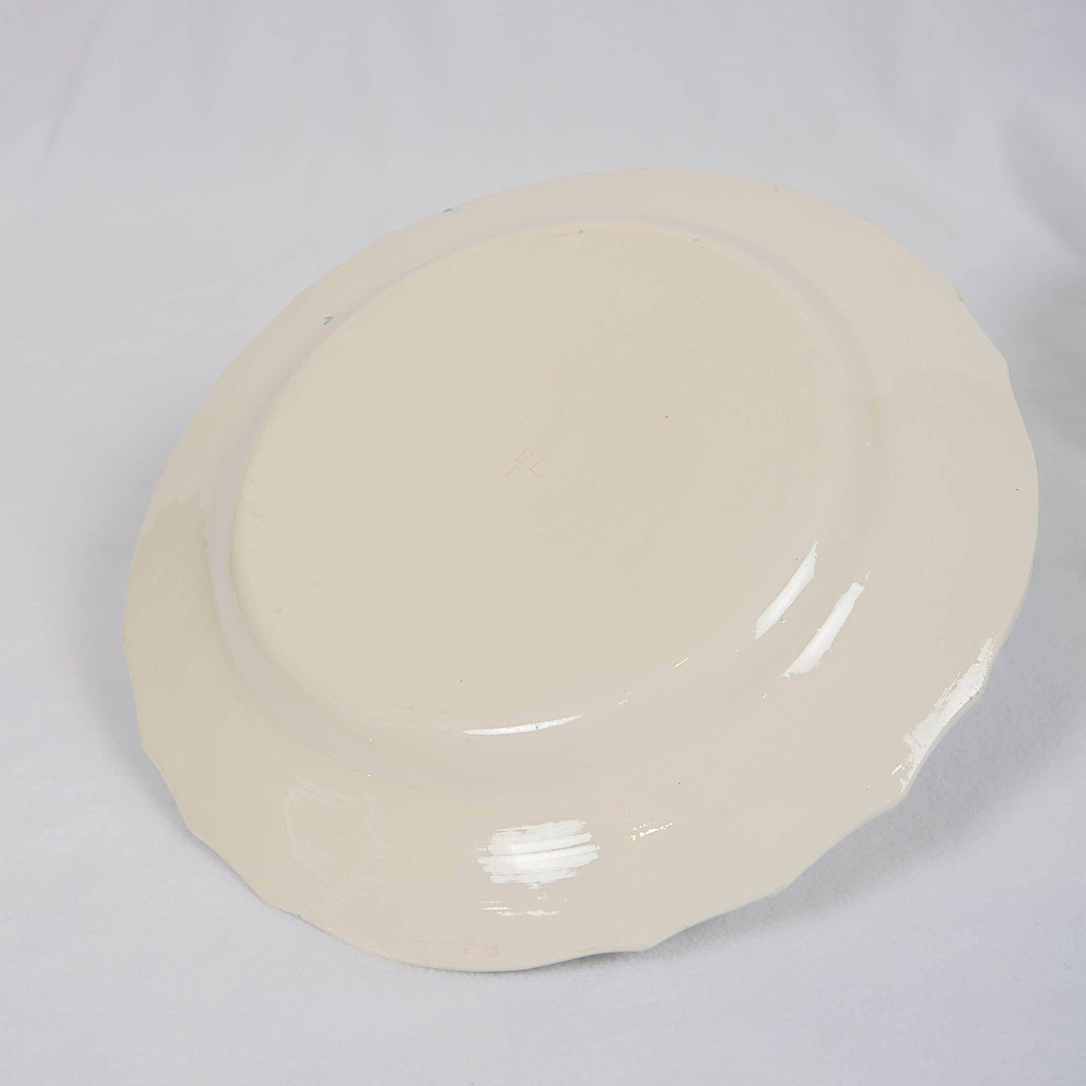 Dozen Blue and White Creamware Dinner Plates Made 20th Century at 1stDibs