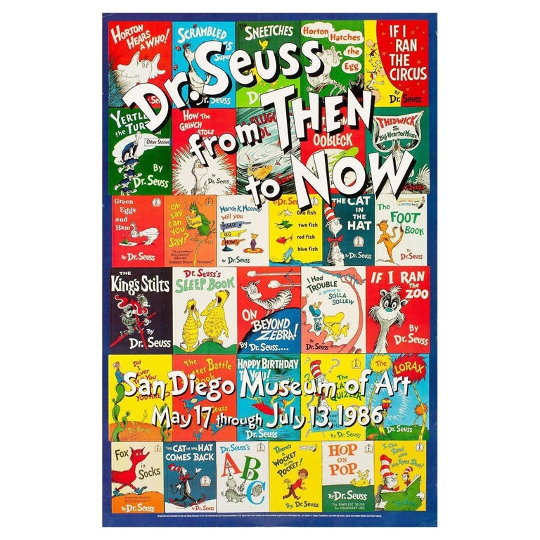 Dr. Seuss from Then to Now 1986 U.S. Exhibition Poster at 1stDibs