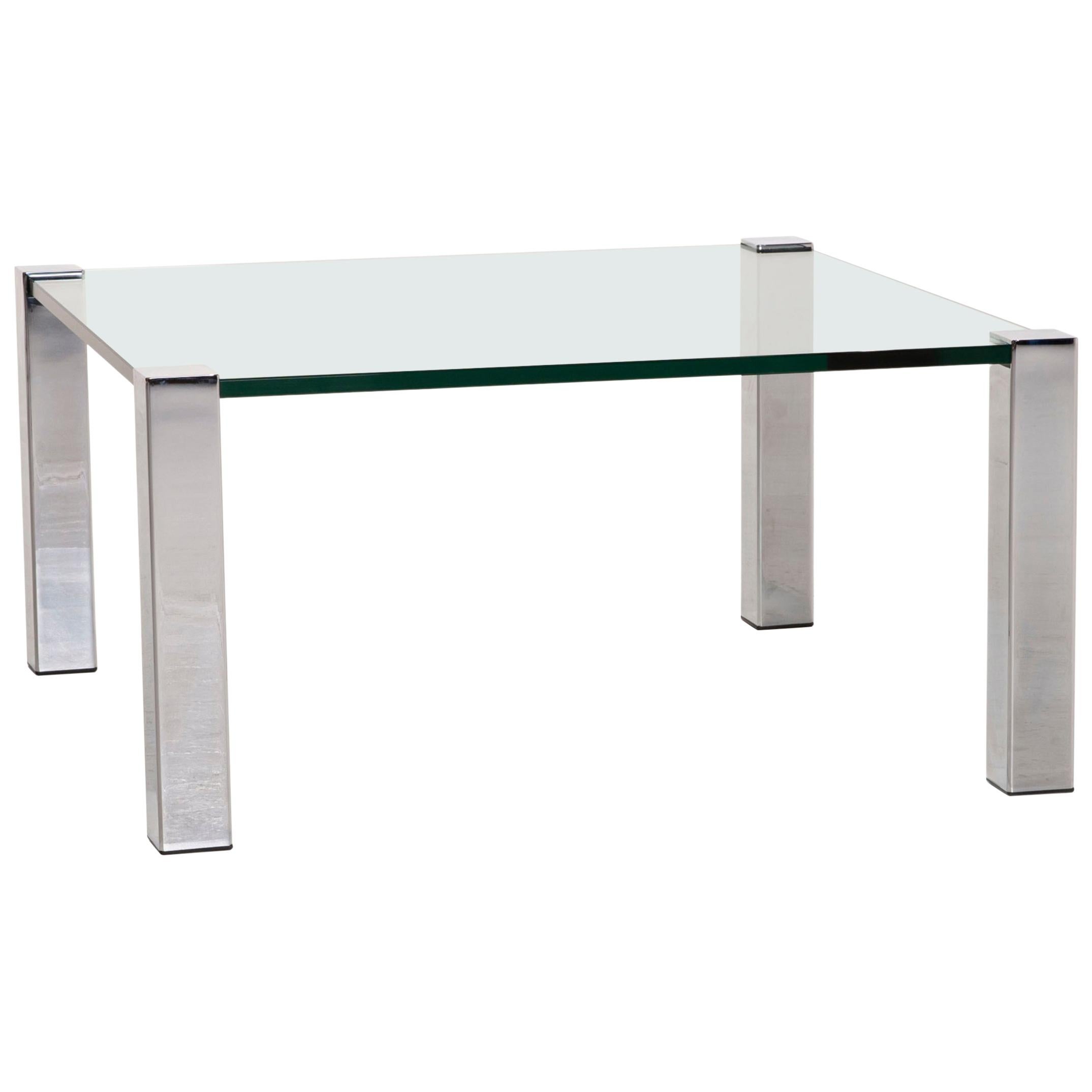 Draenert Klassik 1022 Glass Table Silver Coffee Table Metal For Sale at ...