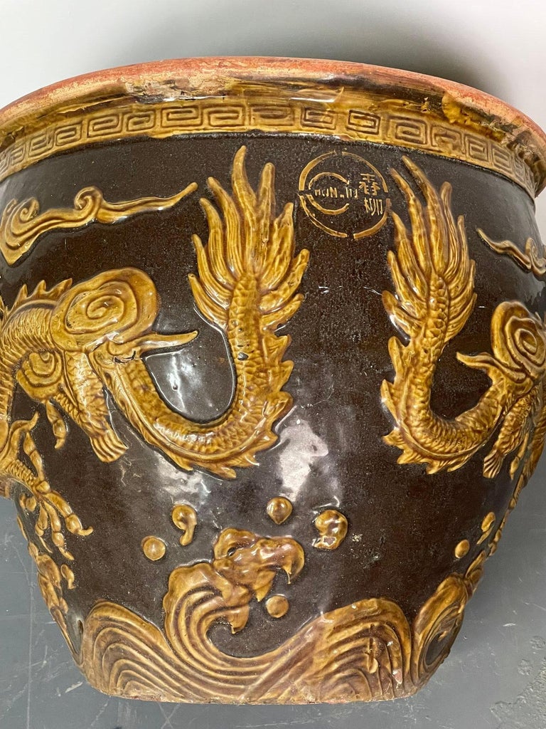 Dragon Cachepot Planter Jardiniere Fish Bowl in Tony Duquette Style For ...