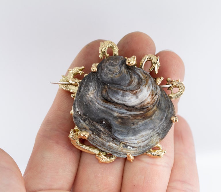 Dragon Scale Brooch 18k Gold and Silver by Binliang Alexander Peng For ...