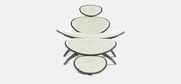 Dragonfly Inspired Lounge Chair Upholstered in Leather, True White For ...