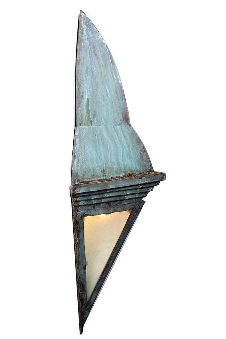 Dramatic Arts and Crafts Copper Sconce at 1stDibs