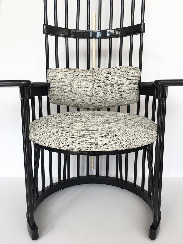 Dramatic High Back Black Lacquered Spindle Writing Chair at 1stDibs ...