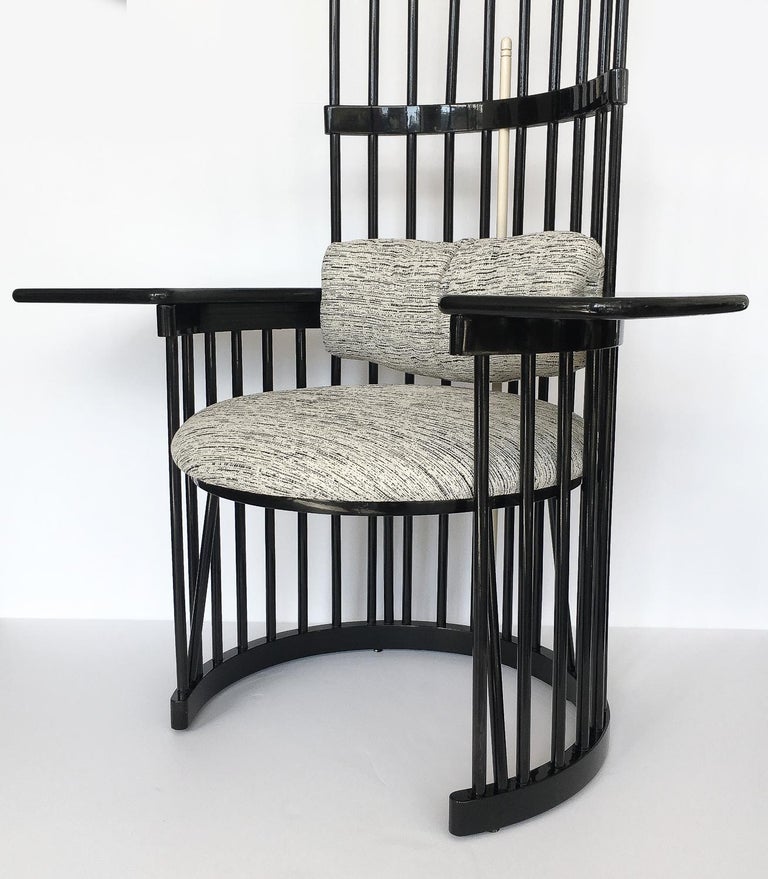 Dramatic High Back Black Lacquered Spindle Writing Chair at 1stDibs ...